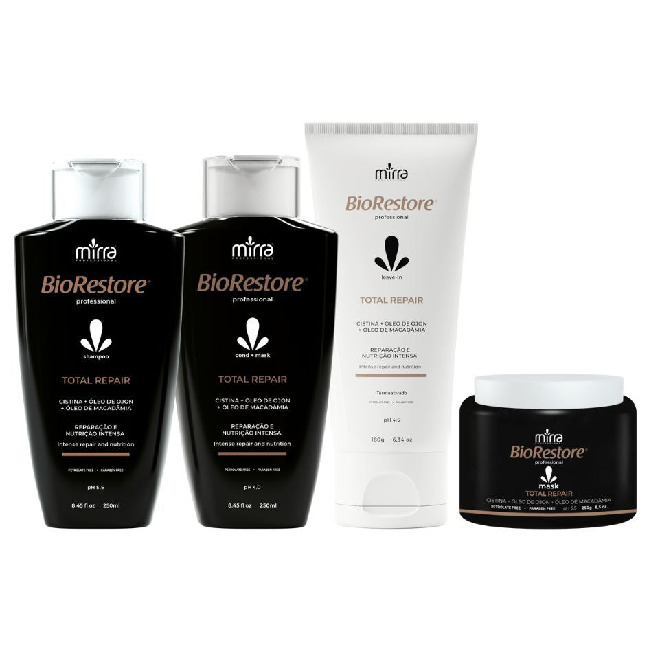 MIRRA KIT TOTAL REPAIR SHAMPOO 270ML + CONDICIONADOR 270ML + MASCARA 2 ...